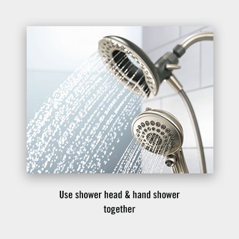 Combination Shower Head and Hand Shower In2ition® Two-in-One Shower ...